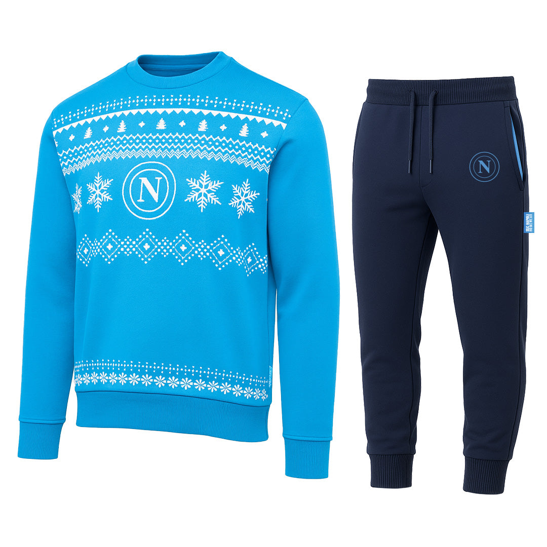 Tuta Felpata Natale Azzurra Logo Ssc Napoli – Napoli Store