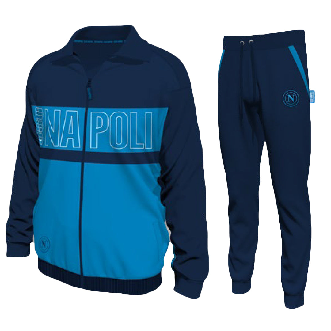 Tuta Felpata Full Zip Celeste Logo SSC Napoli – Napoli Store